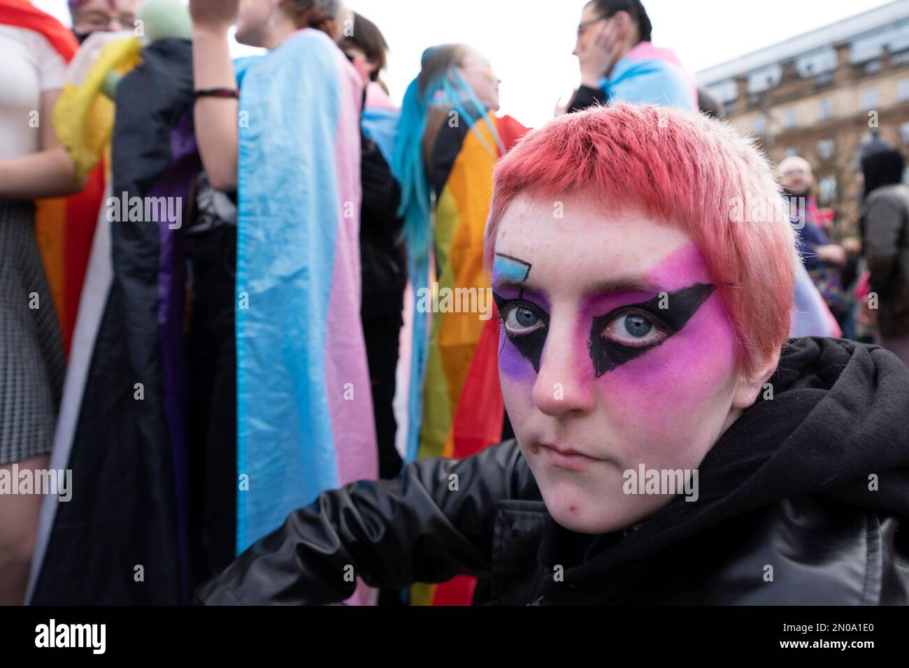 Glasgow, Scotland, UK. 5 February 2023. Pro-transgender rights ...
