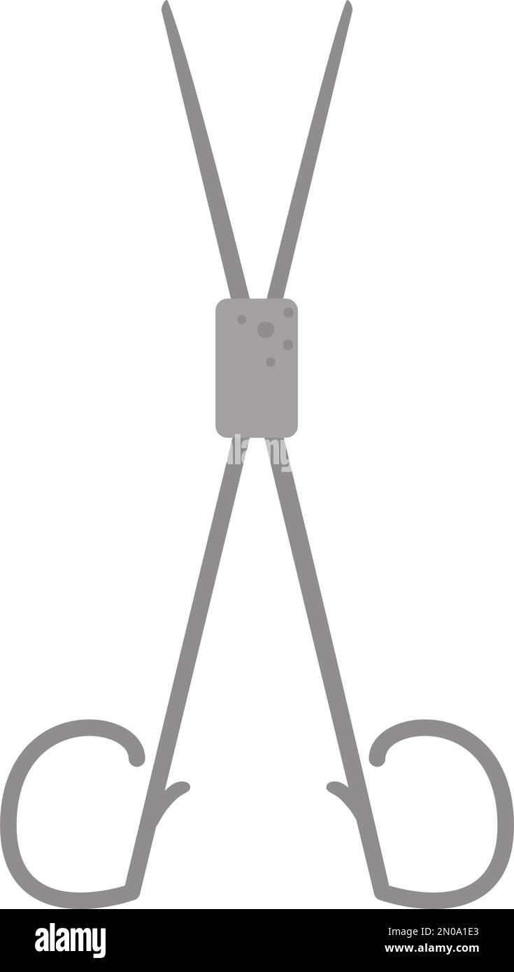 Vector flat forceps icon. Medical equipment picture isolated on white ...