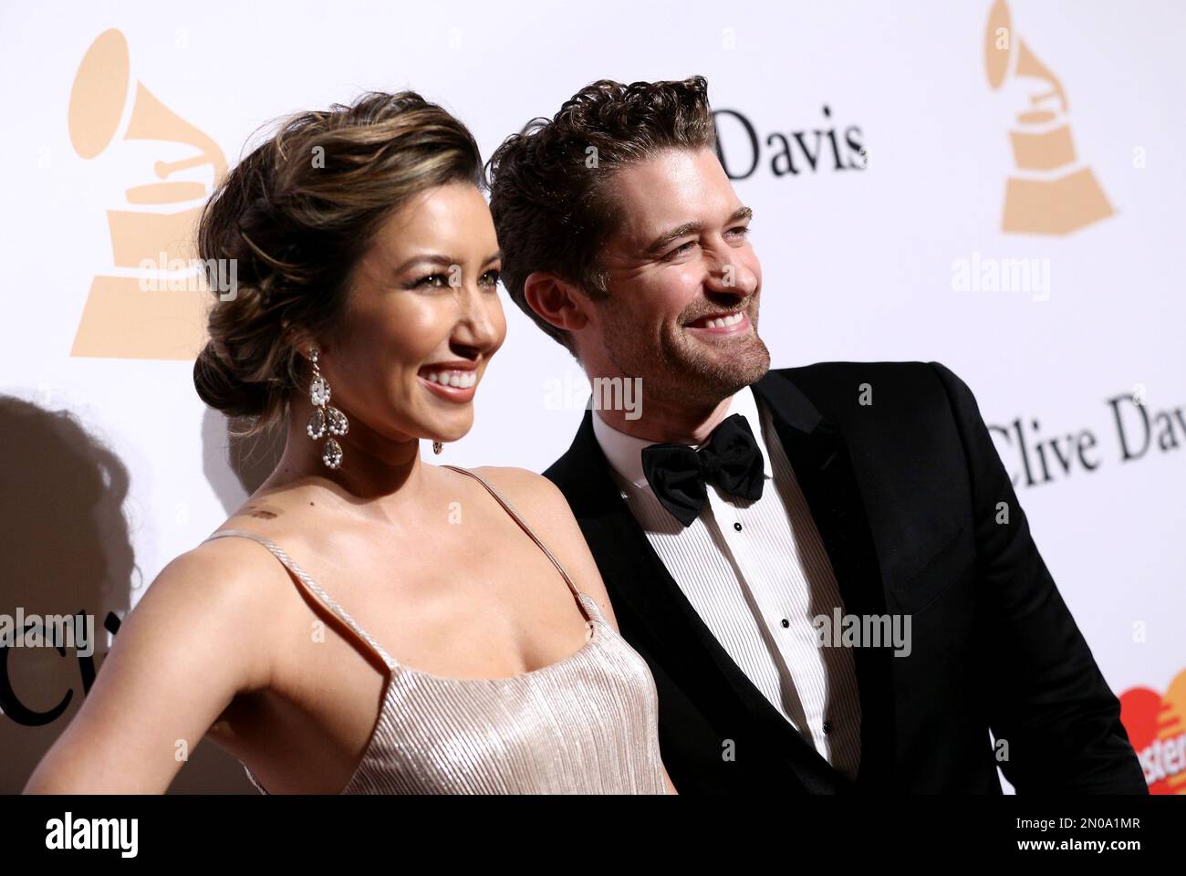 Renee Puente, left, and Matthew Morrison arrive at the 2016 Clive Davis ...