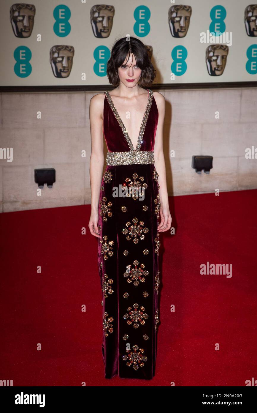Stacy Martin poses for photographers upon arrival at the BAFTA 2016 ...