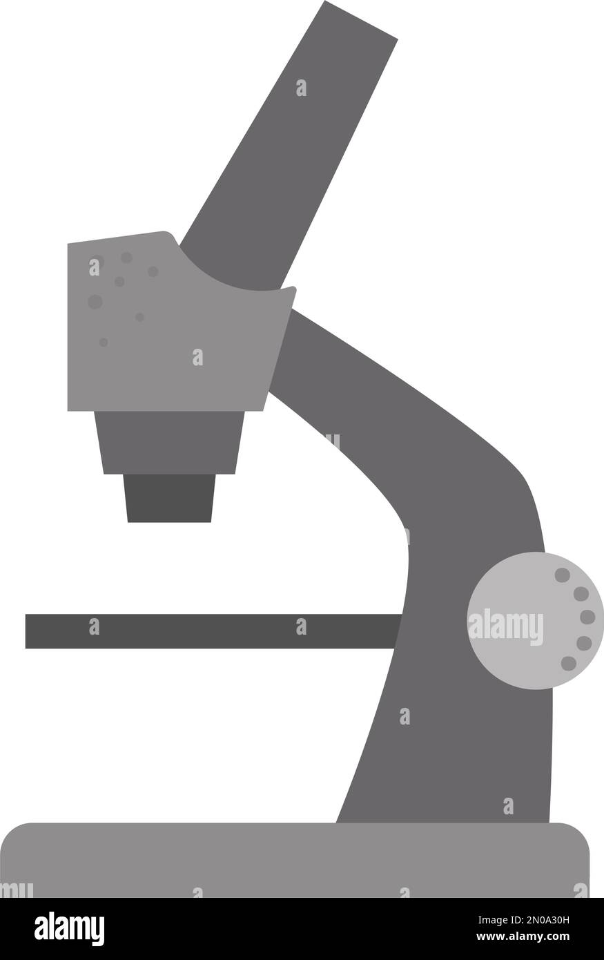 Vector flat microscope icon. Medical or chemistry equipment picture ...