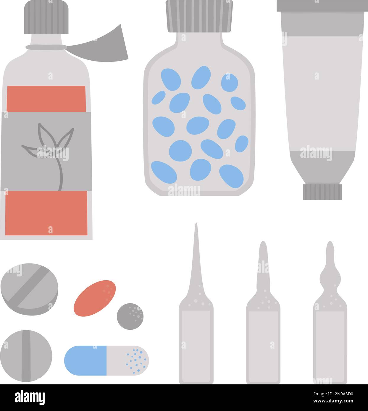 Set of vector flat medical icons. Medicine and pills collection ...