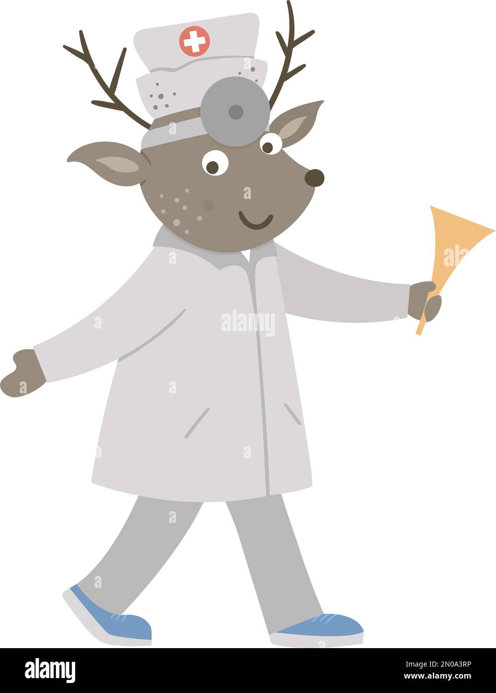 Vector animal doctor. Cute funny deer character. Medical picture for ...