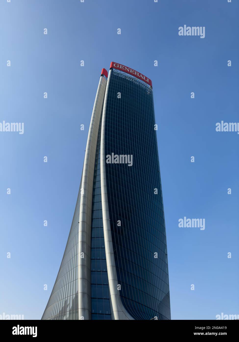 The skyscraper "Lo Storto" also called Hadid Tower, in the new district ...