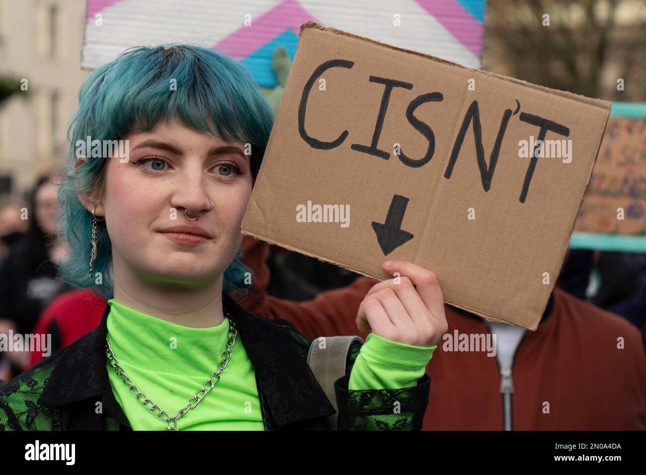 Glasgow, Scotland, UK. 5 February 2023. Pro-transgender rights ...