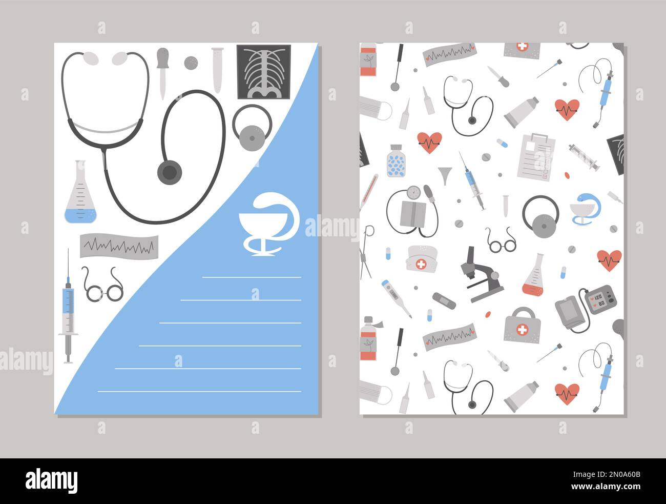 Set of vector medicine vertical layout card templates. Brochure, flyer ...