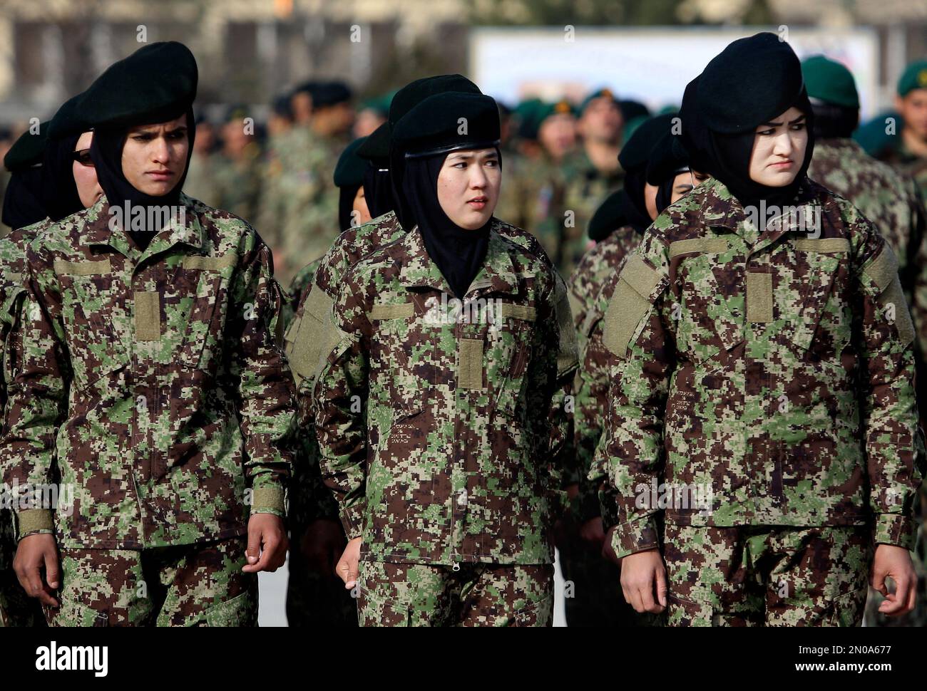 New members of the Afghan National Army attend their graduation ...