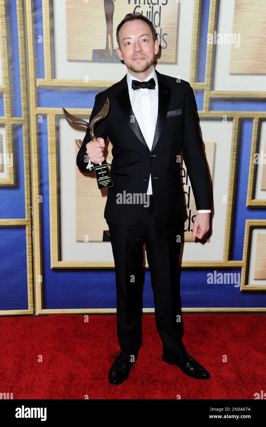 Zach Craley attends the 2016 Writers Guild Awards Press Room held at ...