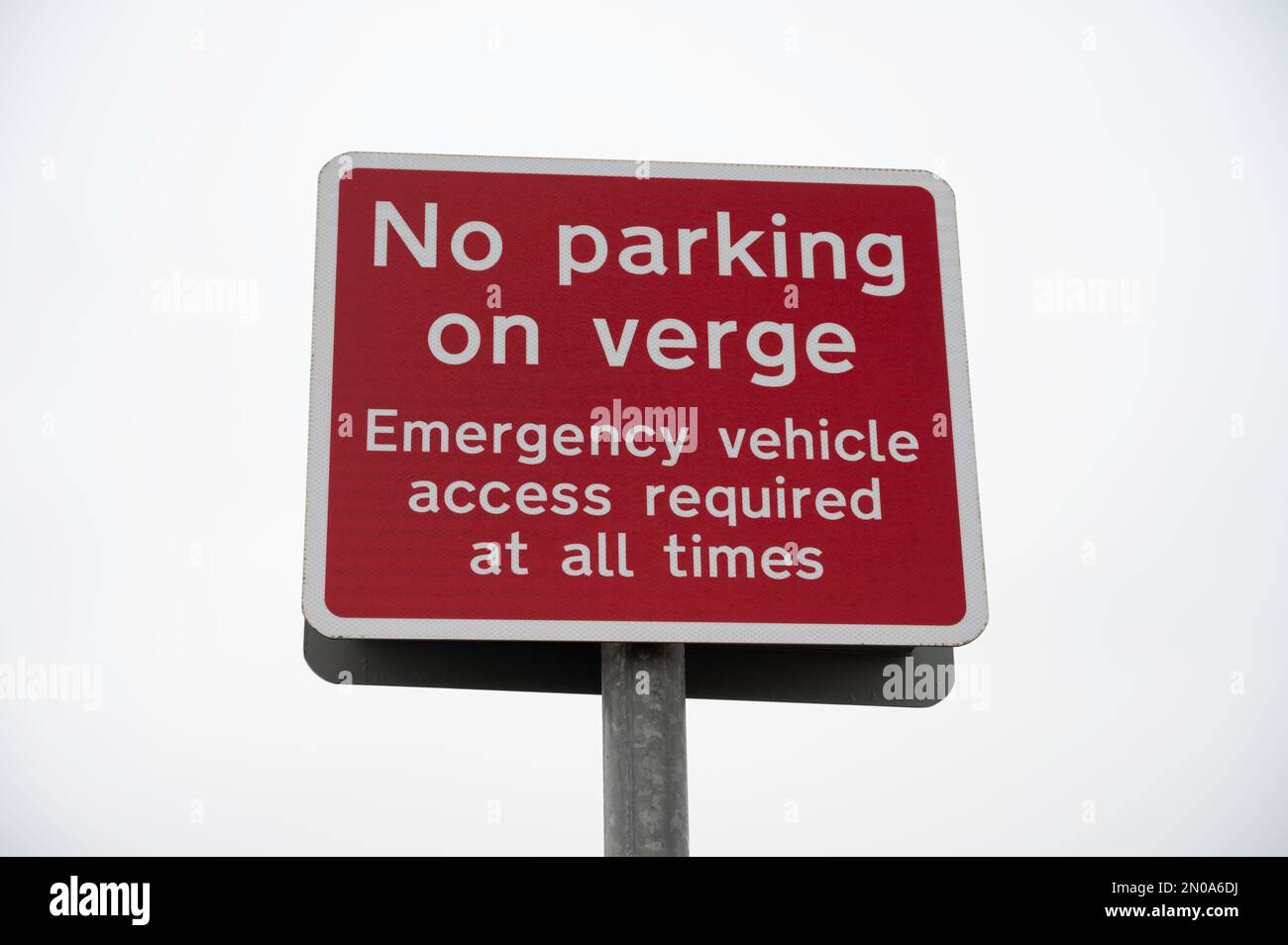 No parking on verge sign Emergency vehicle access required at all times ...