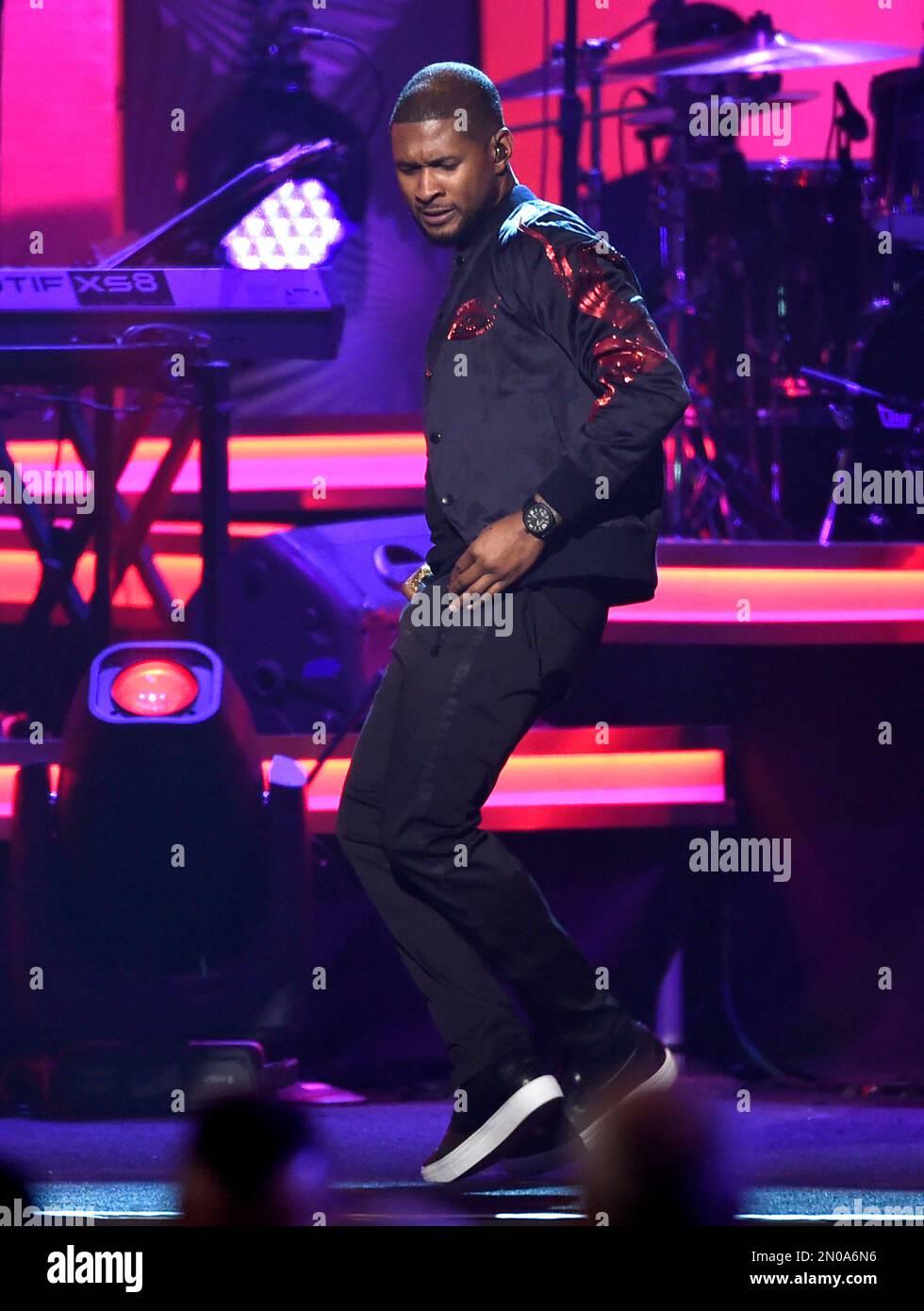 Usher performs “Lady (You Bring Me Up)” at the MusiCares Person of the ...