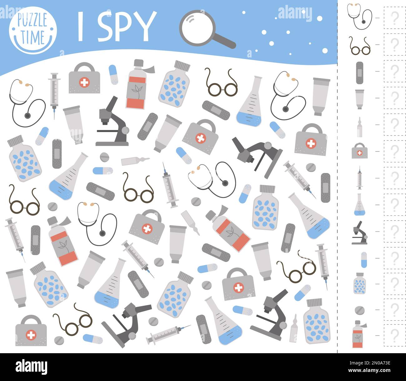 Medical I spy game for kids. Healthcare themed searching and counting ...