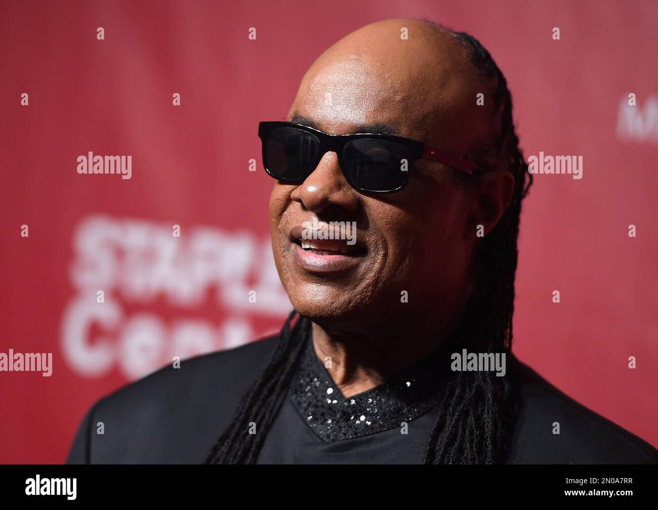 Stevie Wonder arrives at the MusiCares Person of the Year tribute ...