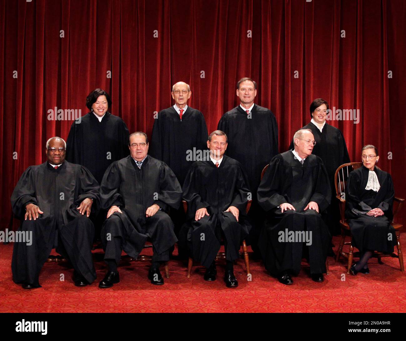 FILE - In this Oct. 8, 2010 file photo, the Supreme Court justices pose ...