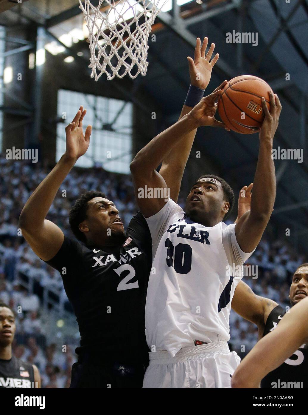 Butler's Kelan Martin (30) shoots against Xavier's James Farr (2 ...