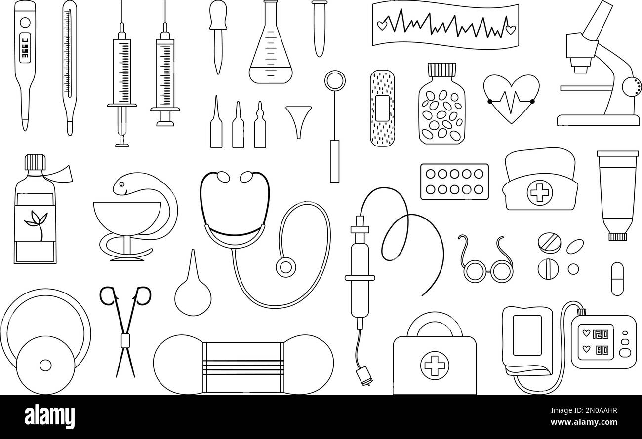 Lab equipment line drawing hi-res stock photography and images - Alamy