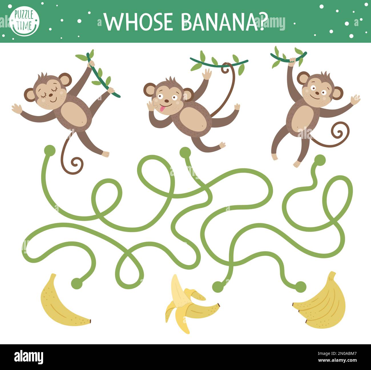 Tropical maze for children. Preschool exotic activity. Funny jungle ...