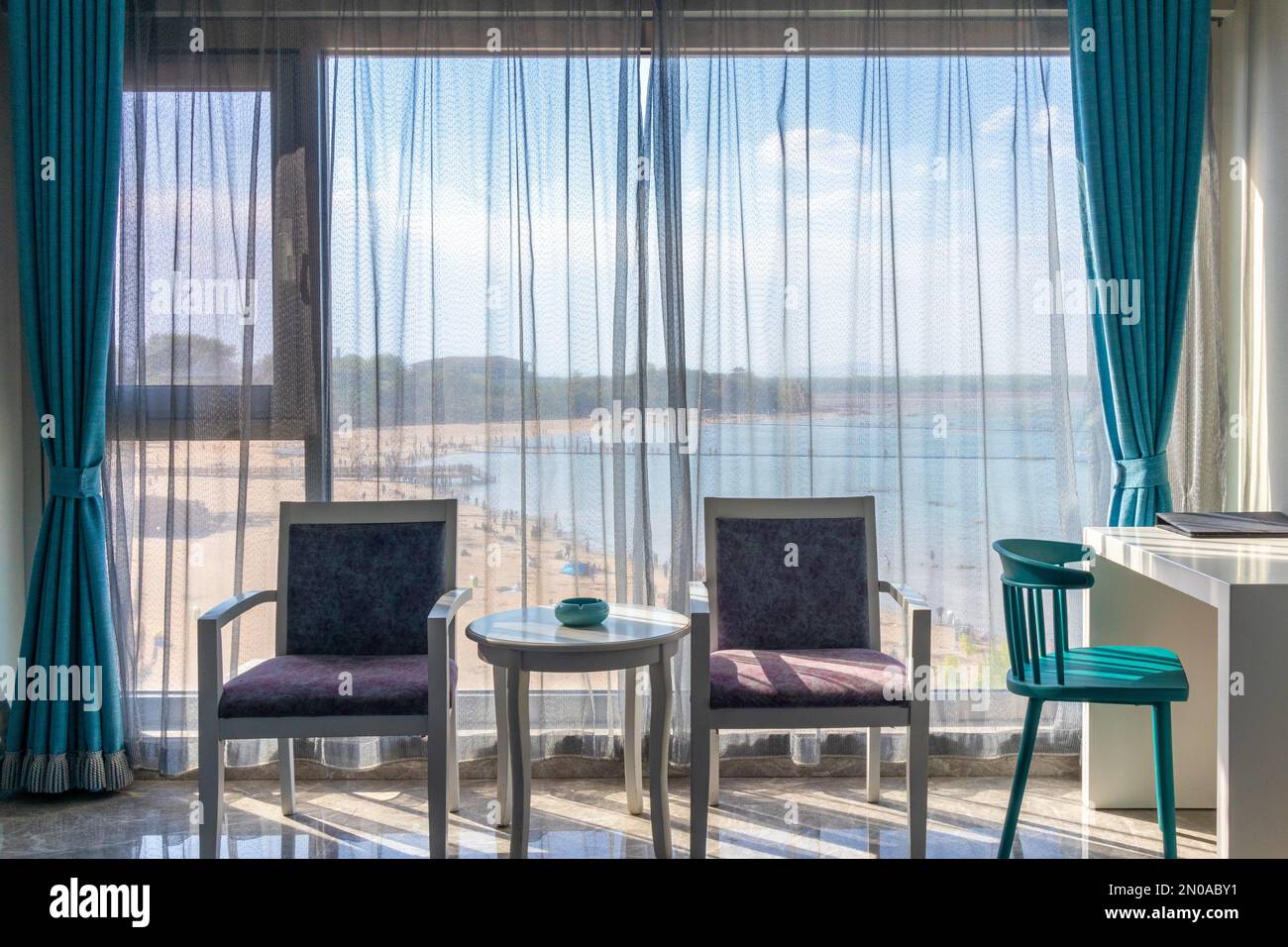 Holiday hotel sea view room Stock Photo - Alamy