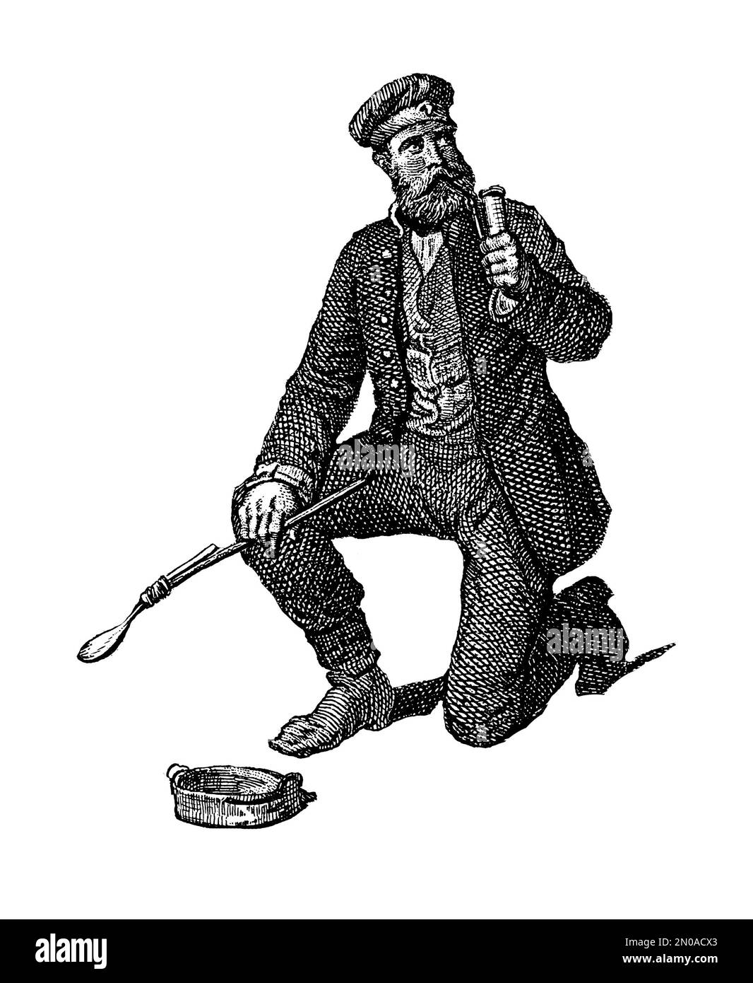 19th-century illustration depicting life in Prussian military camp ...