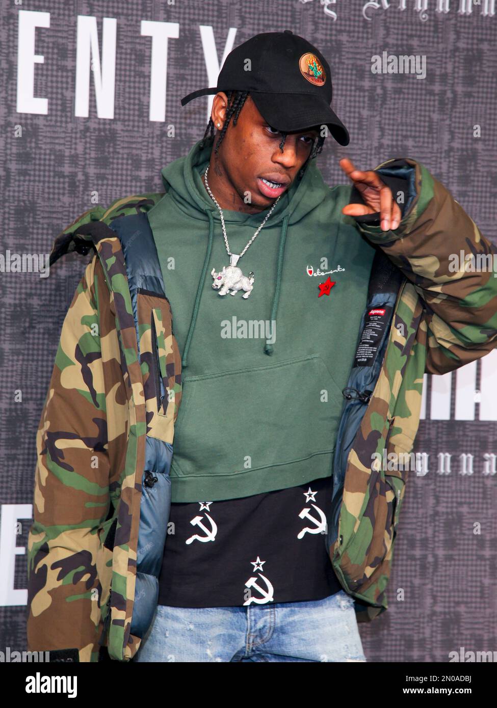 Travis Scott attends the FENTY PUMA by Rihanna fashion show at 23 Wall ...