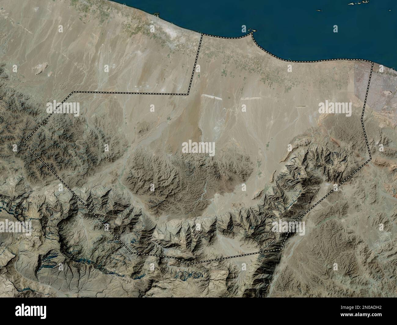 Al Batinah South, region of Oman. High resolution satellite map Stock ...