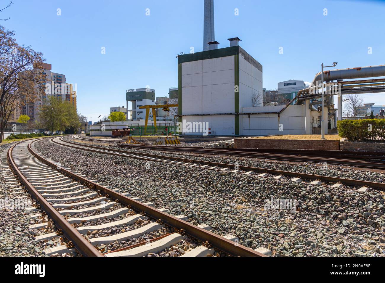 The factory railway Stock Photo - Alamy