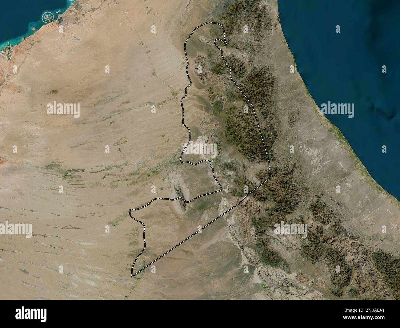 Al Buraymi, region of Oman. High resolution satellite map Stock Photo ...