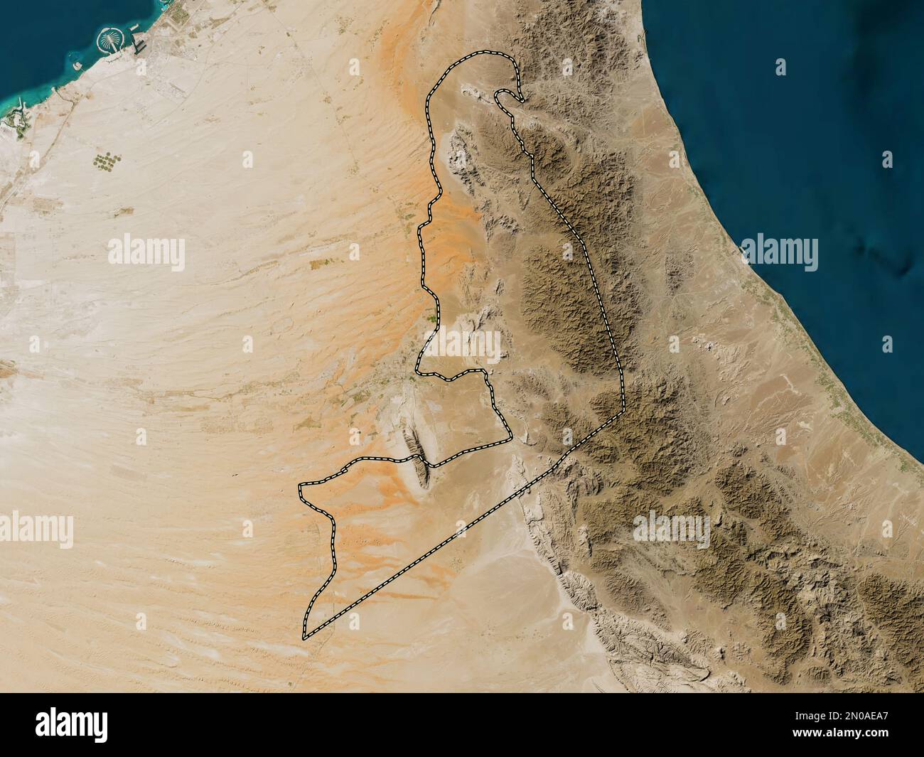 Al Buraymi, region of Oman. Low resolution satellite map Stock Photo ...