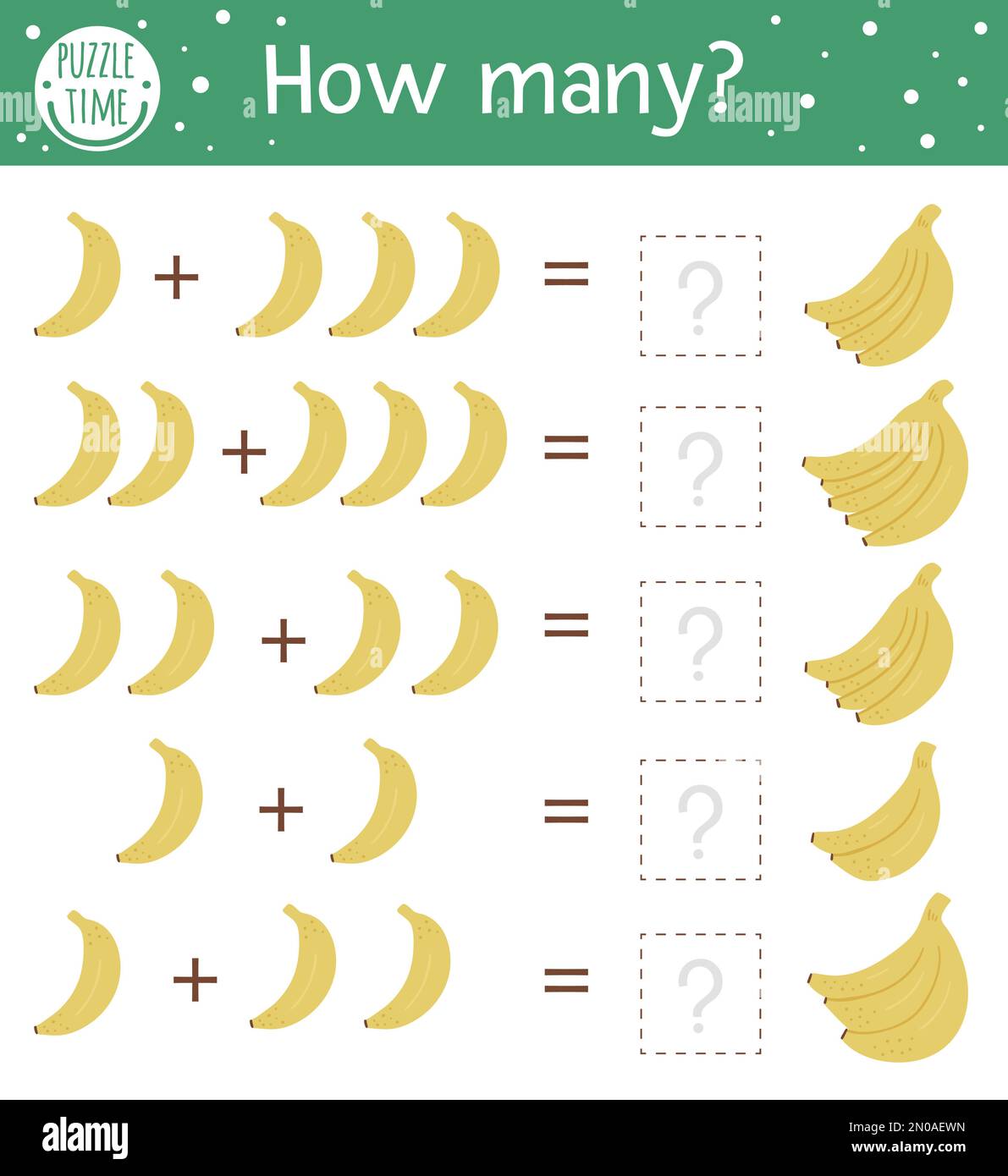 Math game with bananas. Tropical mathematic activity for preschool ...