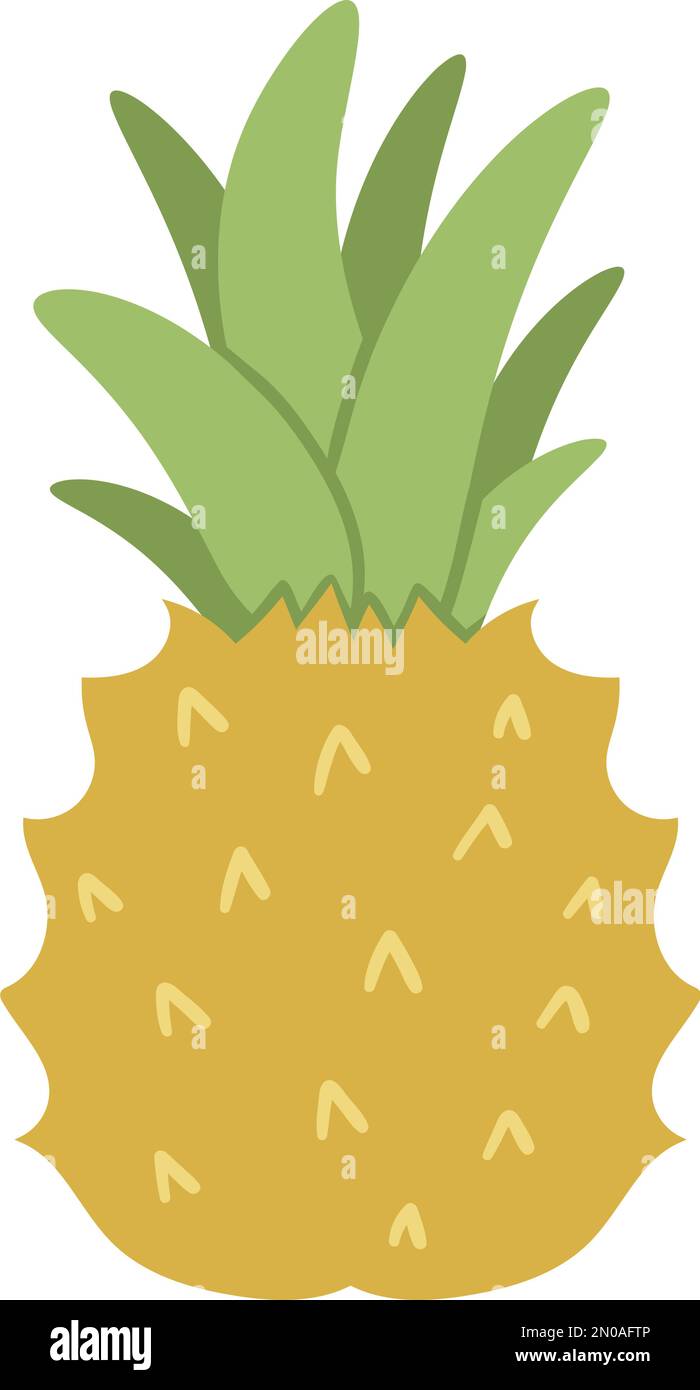 Vector tropical pineapple fruit clip art. Jungle foliage illustration ...