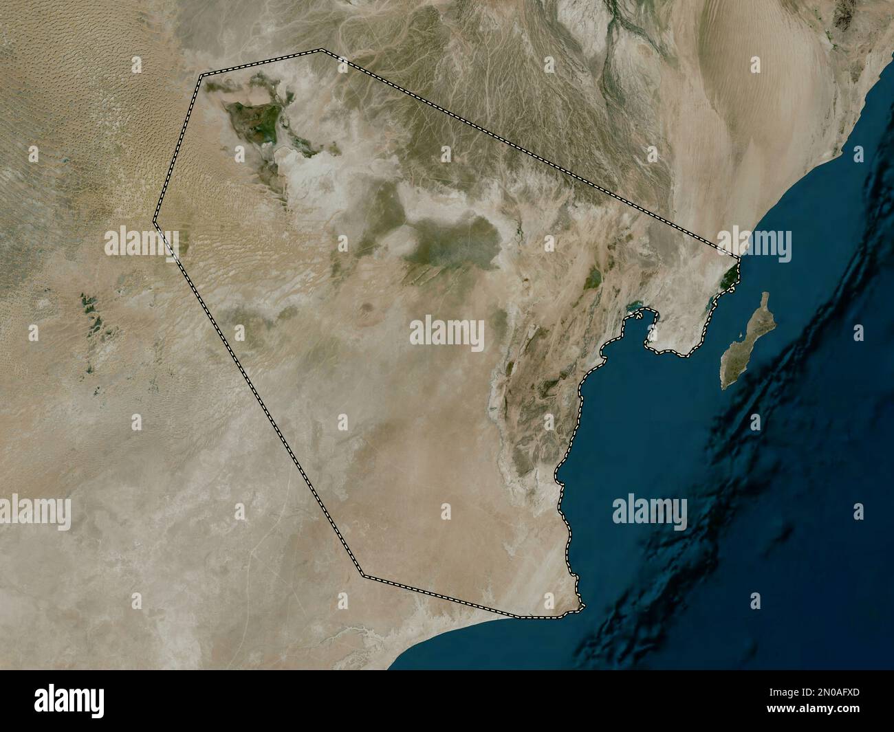 Al Wusta, region of Oman. High resolution satellite map Stock Photo - Alamy