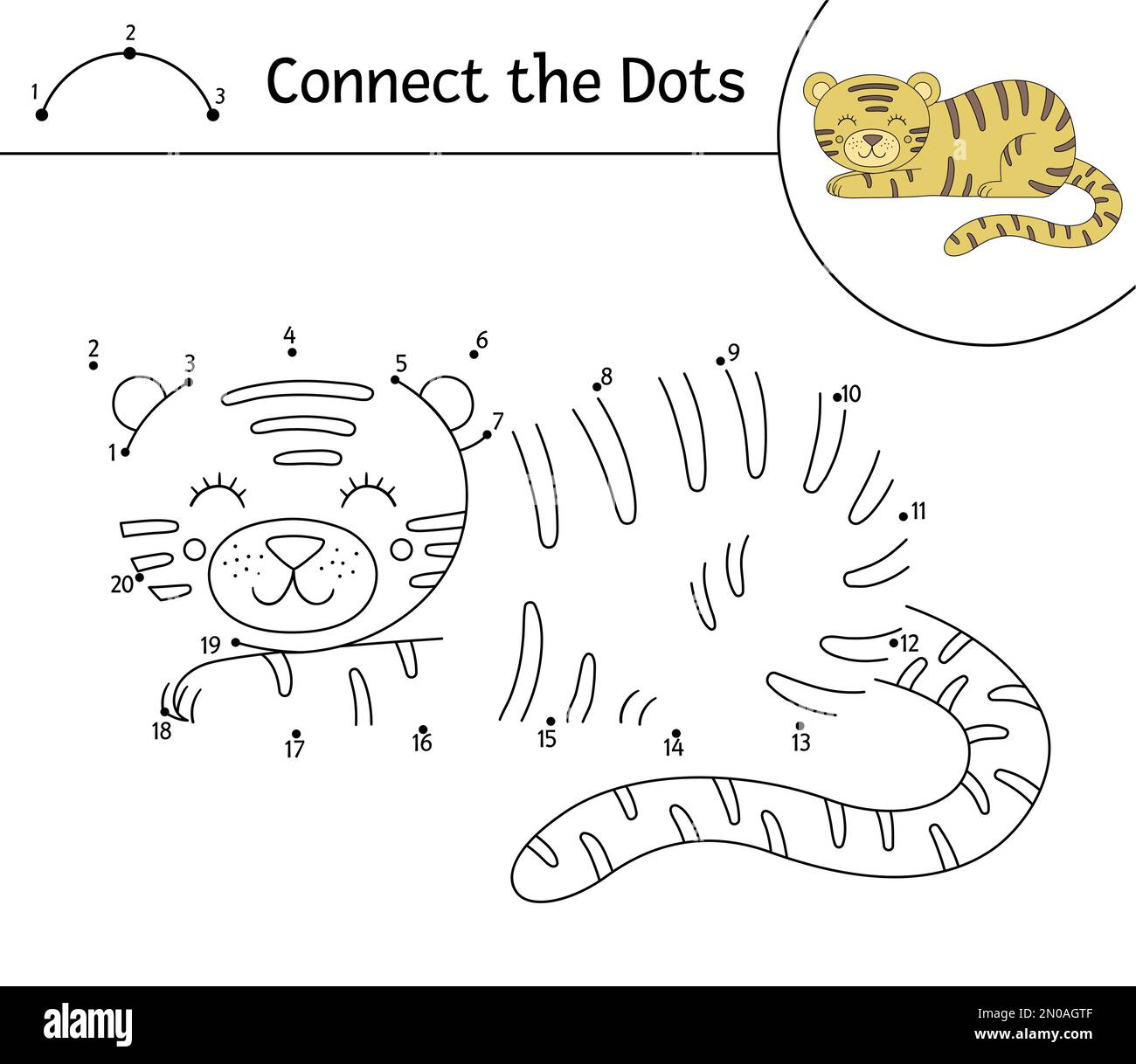 Vector dot-to-dot activity with cute animal. Connect the dots game ...