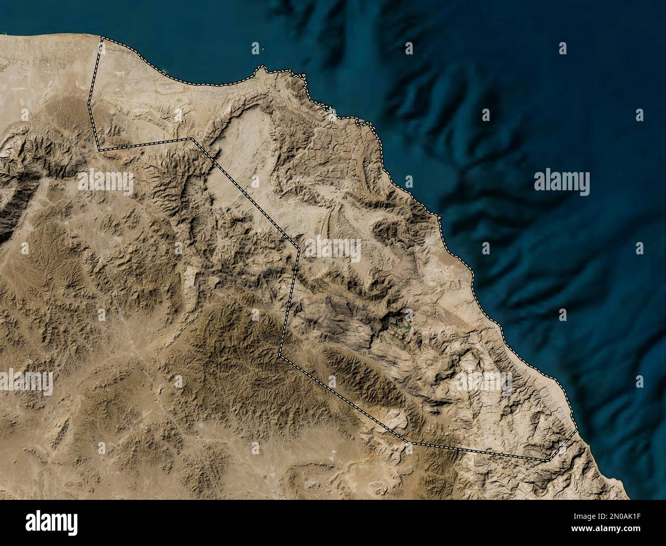 Muscat, province of Oman. Low resolution satellite map Stock Photo - Alamy