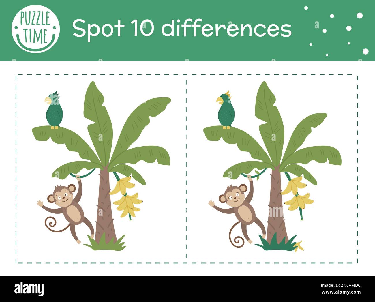 Tropical find differences game for children. Summer tropic preschool ...