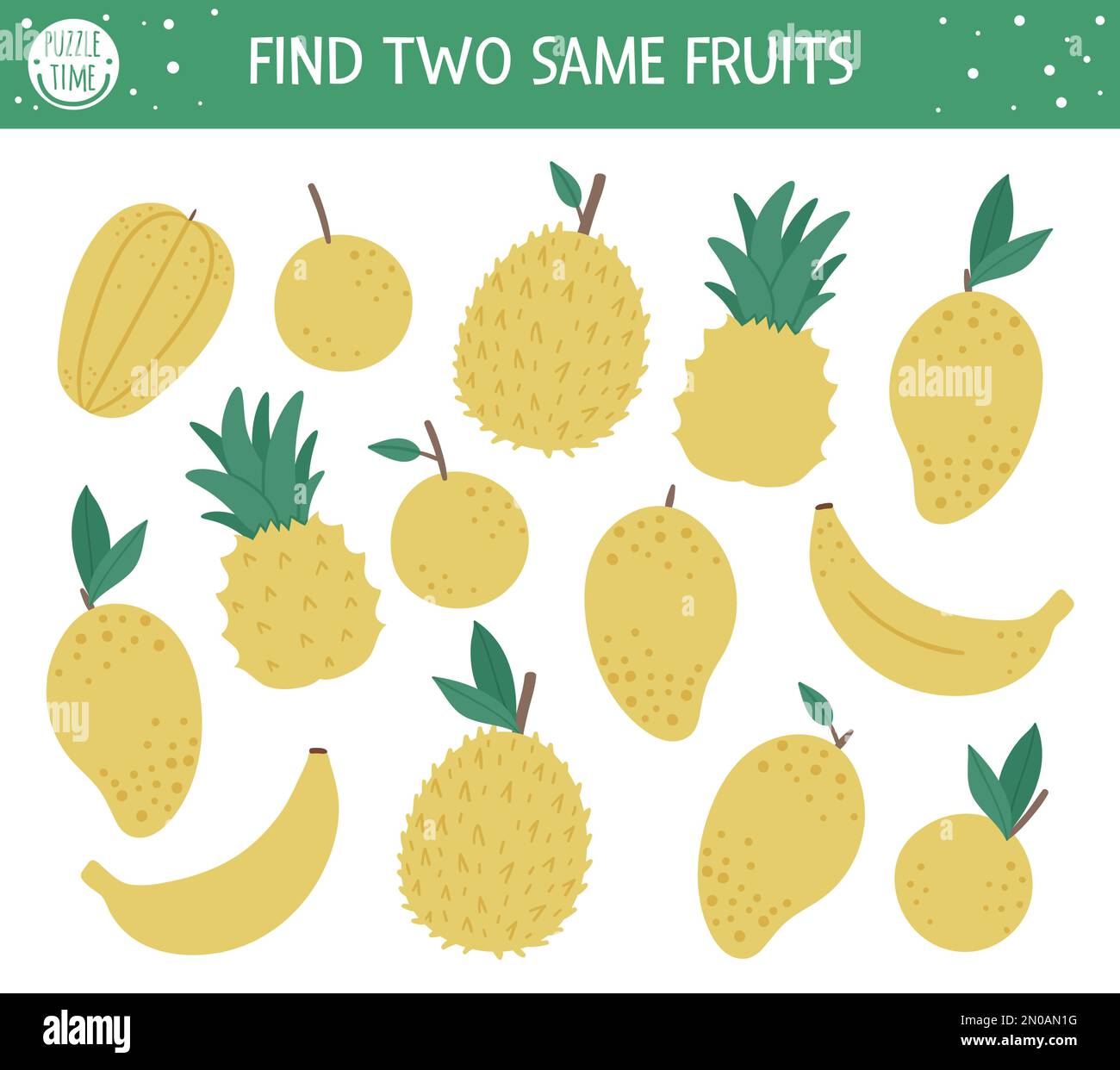 Find two same fruits. Tropical matching activity for preschool children ...
