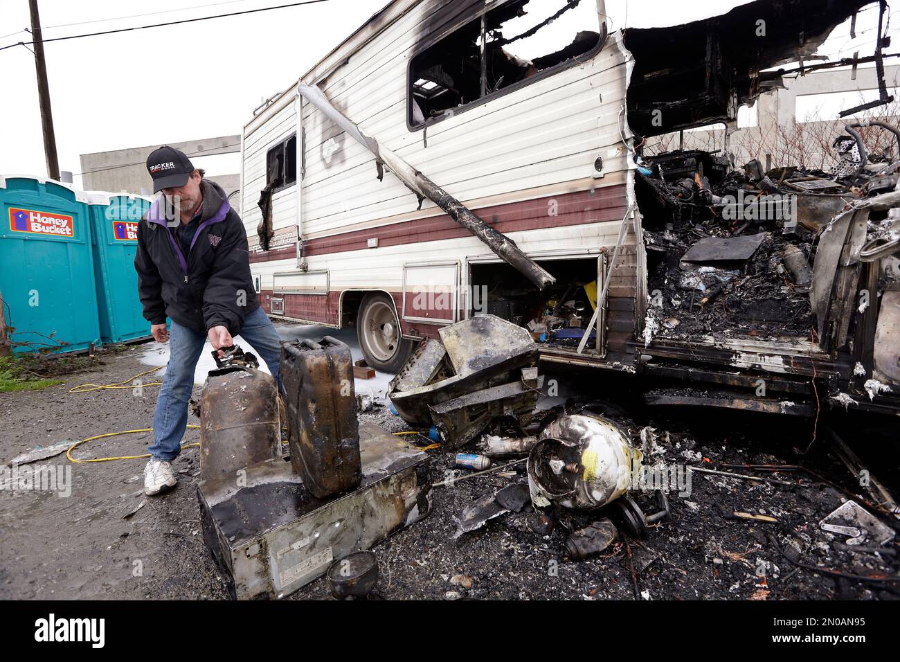 Clayton Lewis, who lives in his own recreational vehicle two spaces ...