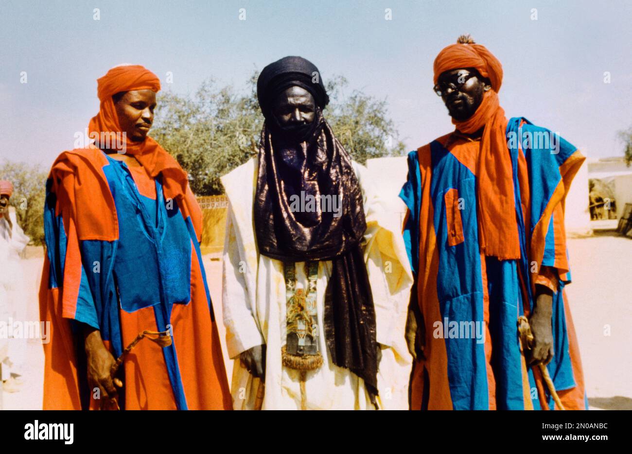 Niger Three Tuareg Men wearing Bright Colored Robes Stock Photo - Alamy