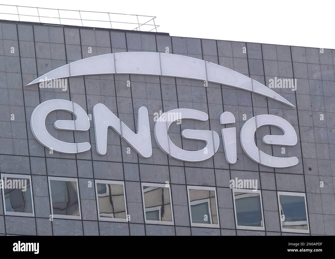 The logo of French gas and power group Engie is pictured at the La ...