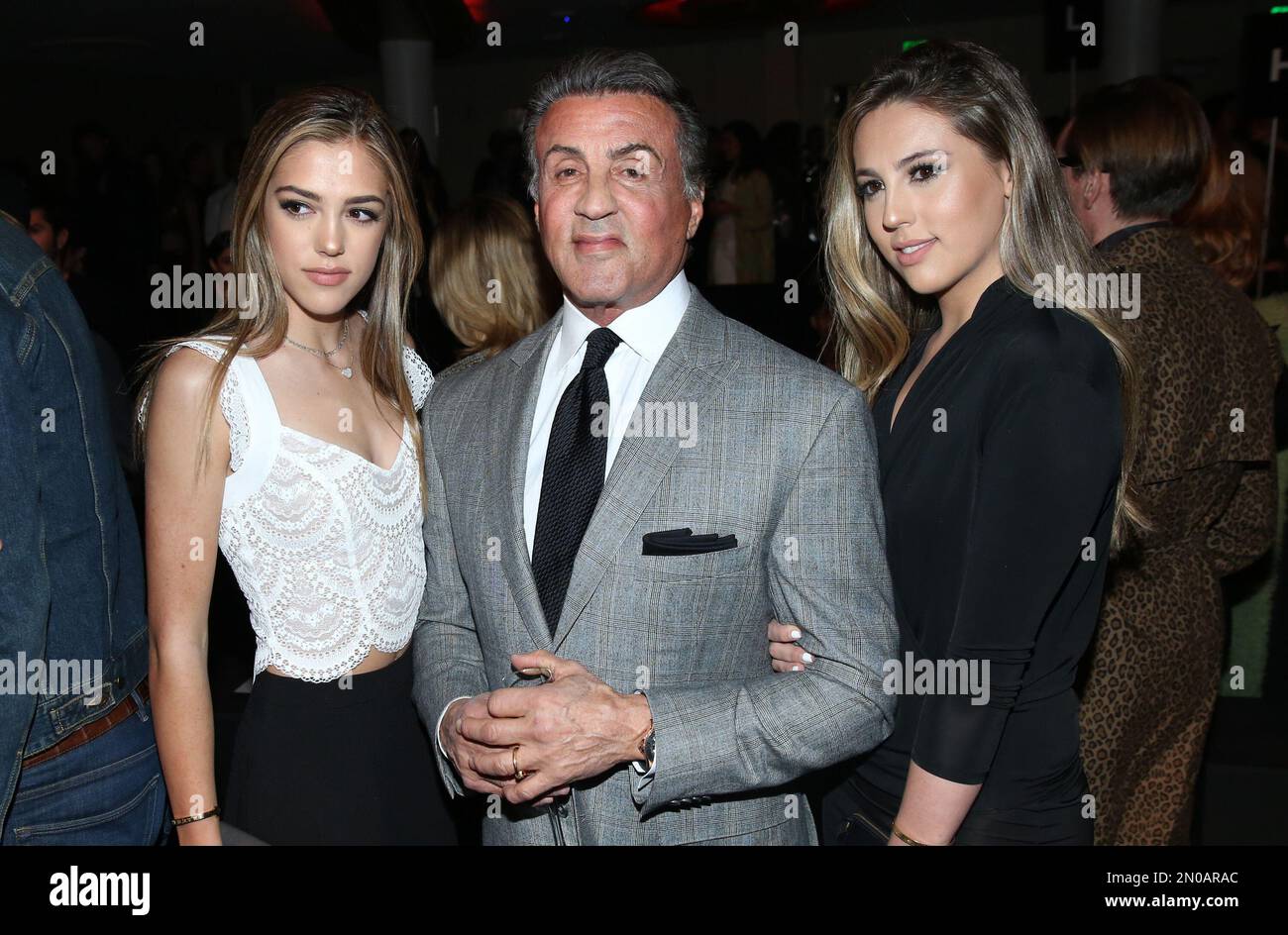 Sistine Stallone, from left, Sylvester Stallone and Sophia Stallone ...