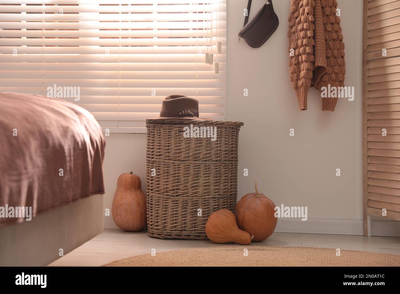 Cozy room interior inspired by autumn color scheme Stock Photo - Alamy