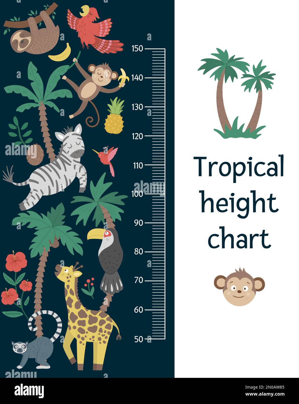 Vector cute height chart hi-res stock photography and images - Alamy