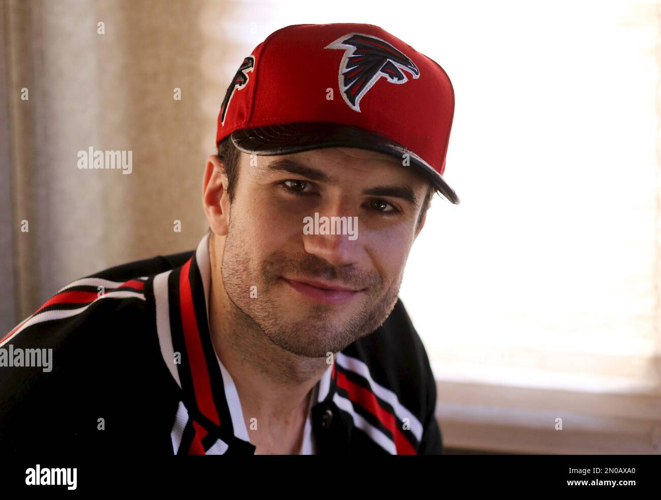 Performer Sam Hunt poses for a photograph in his trailer after ...