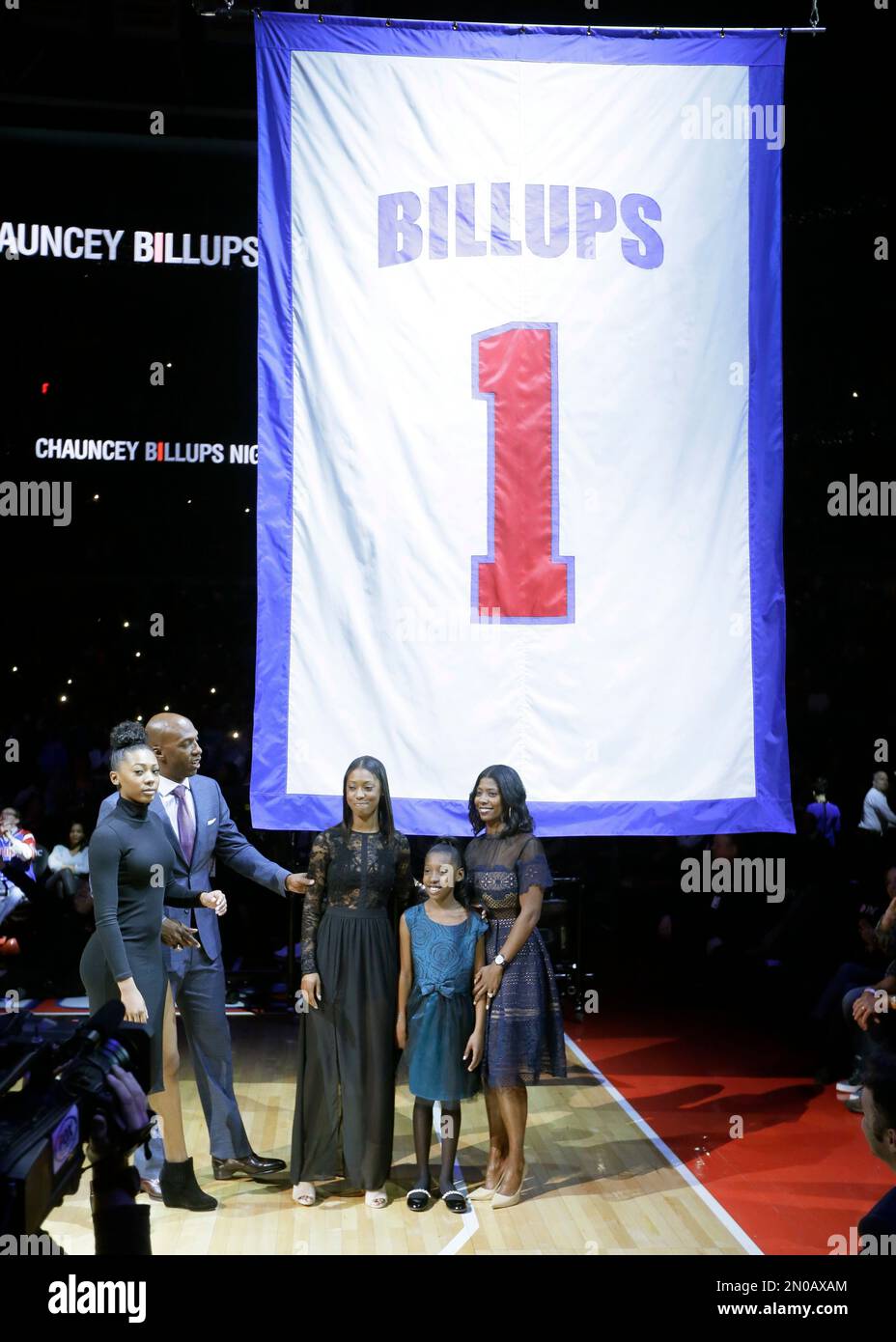 Chauncey Billups stands with his daughters Ciara, left, Cydney and ...
