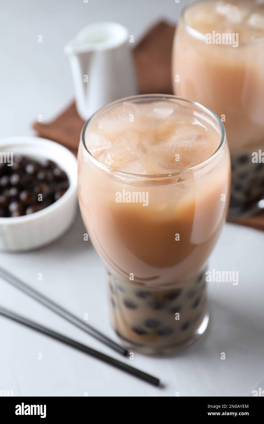 Bubble milk tea with tapioca hi-res stock photography and images - Alamy