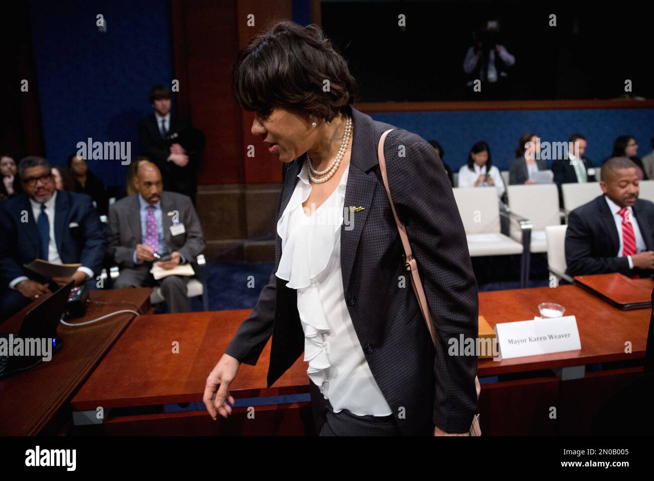 Flint, Mich. Mayor Karen Weaver arrives on Capitol Hill in Washington ...
