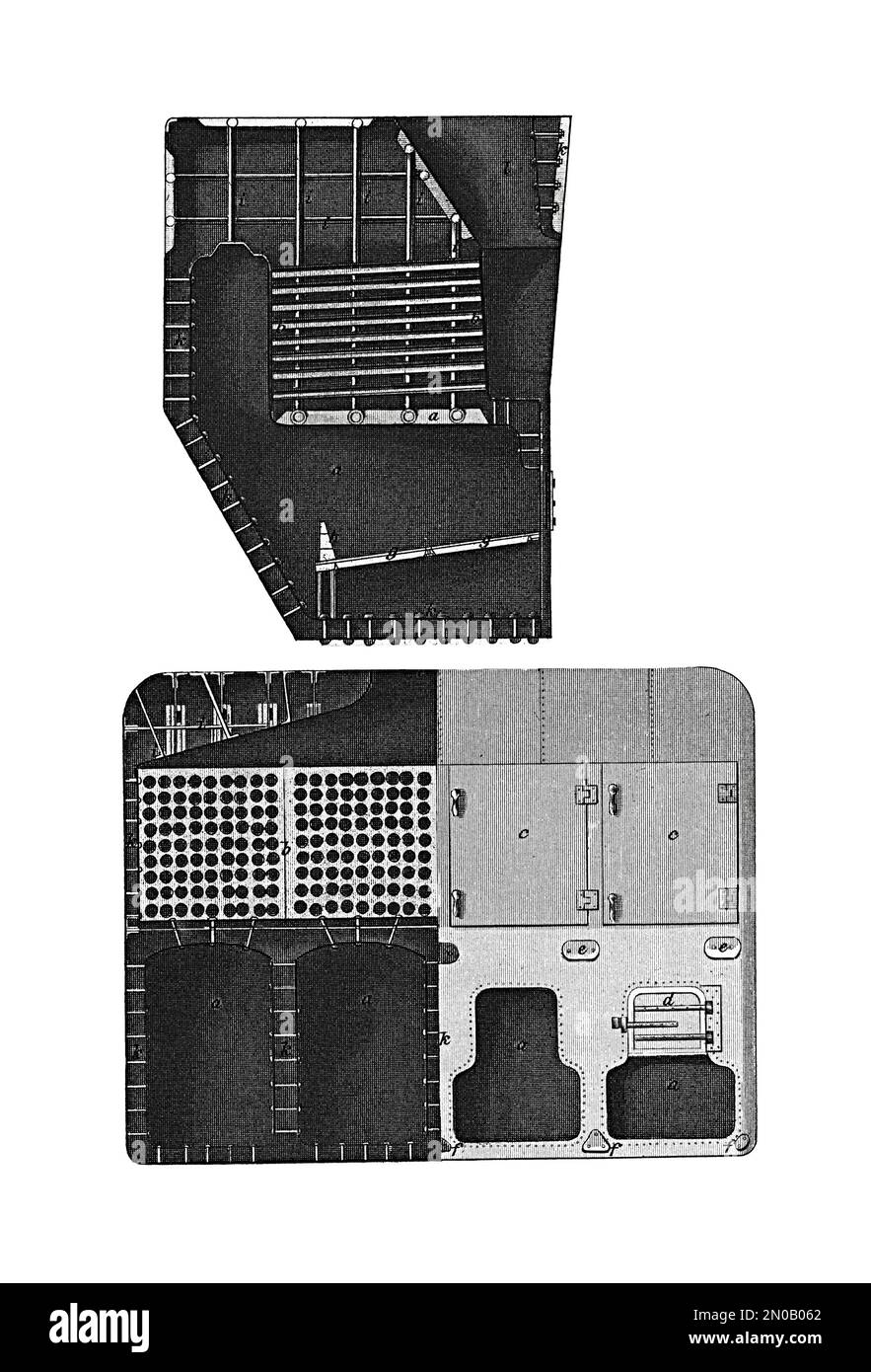 Antique 19th-century illustration of steam generators. Engraving ...