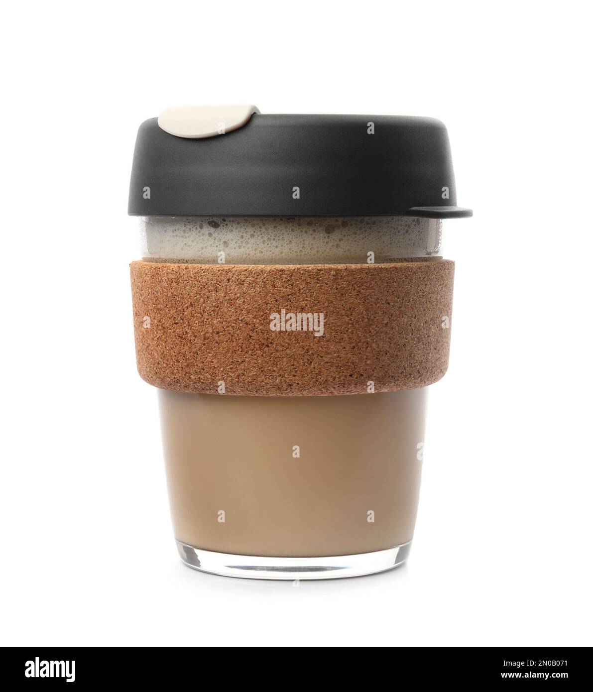 Hot coffee in reusable glass cup isolated on white Stock Photo - Alamy