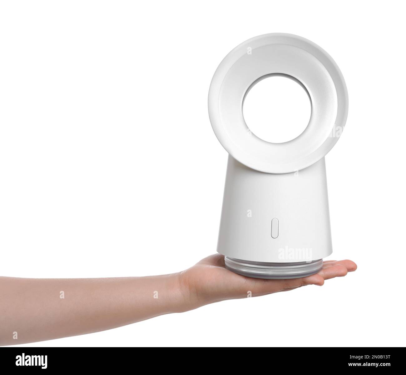 Woman holding portable fan hi-res stock photography and images - Alamy