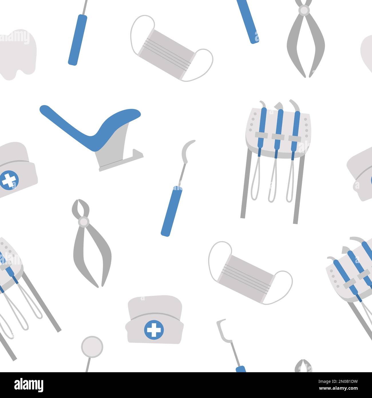 Dentist equipment seamless pattern. Tooth care tools background ...