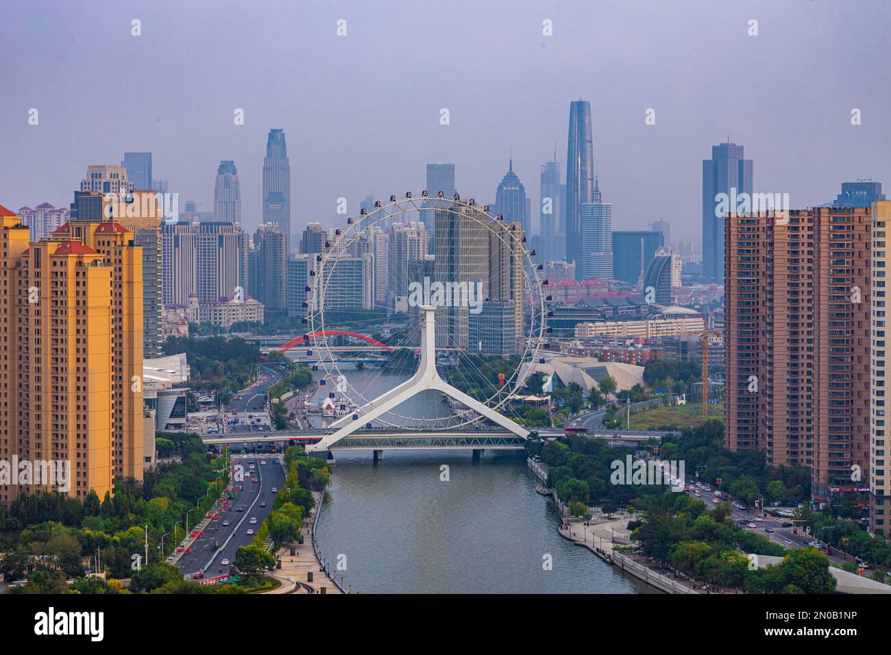 Web celebrity clock in tianjin eye ferris wheel Stock Photo - Alamy