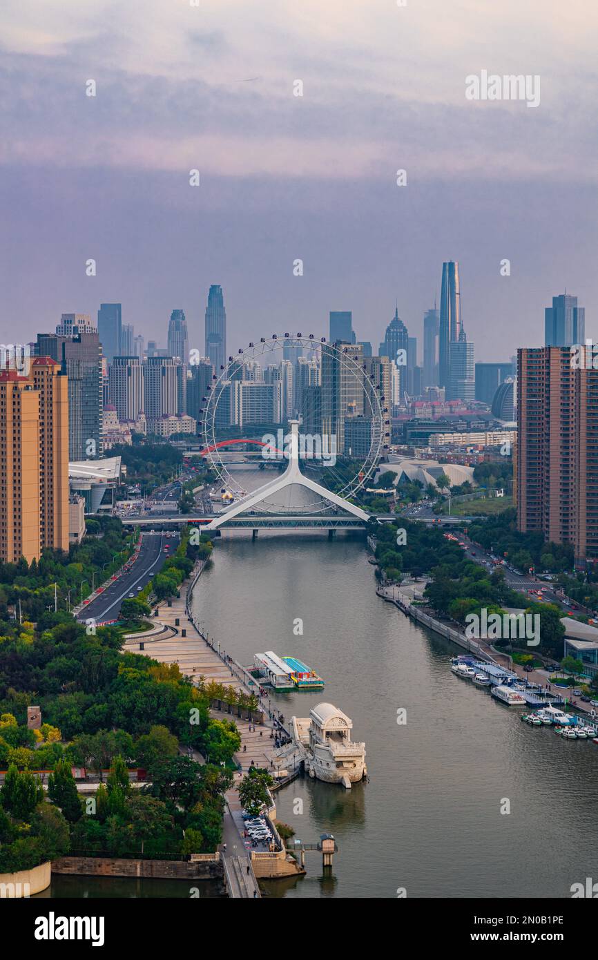 Web celebrity clock in tianjin eye ferris wheel Stock Photo - Alamy